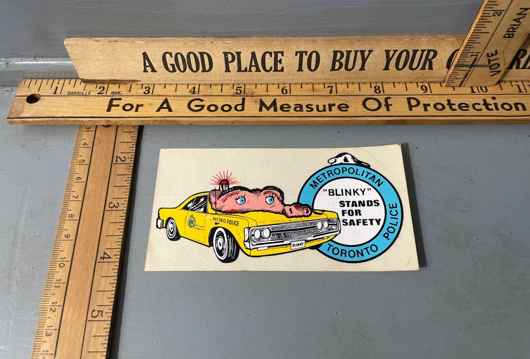 Vintage Toronto Metro Police blinky Stands for Safety Sticker, Circa ...