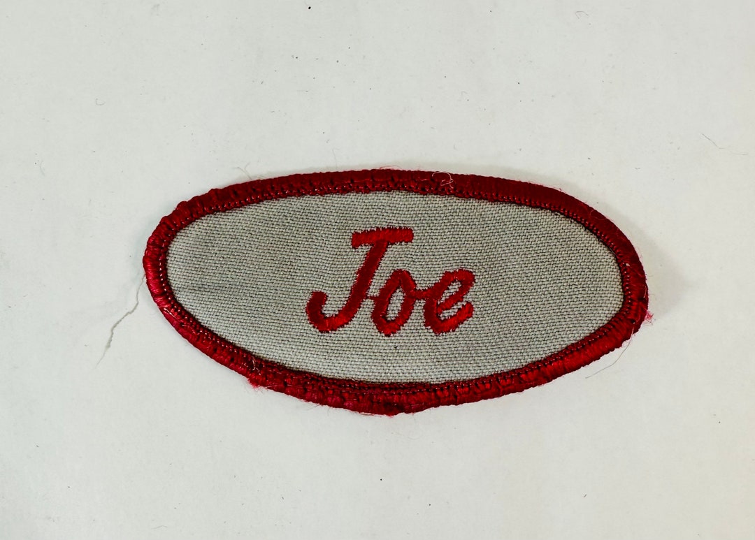 Vintage Joe Embroidered Cloth Name Patch - Etsy