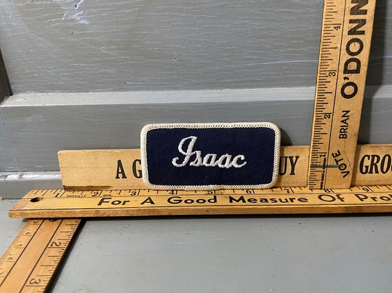 Vintage Isaac Embroidered Cloth Name Patch NOS - Gem