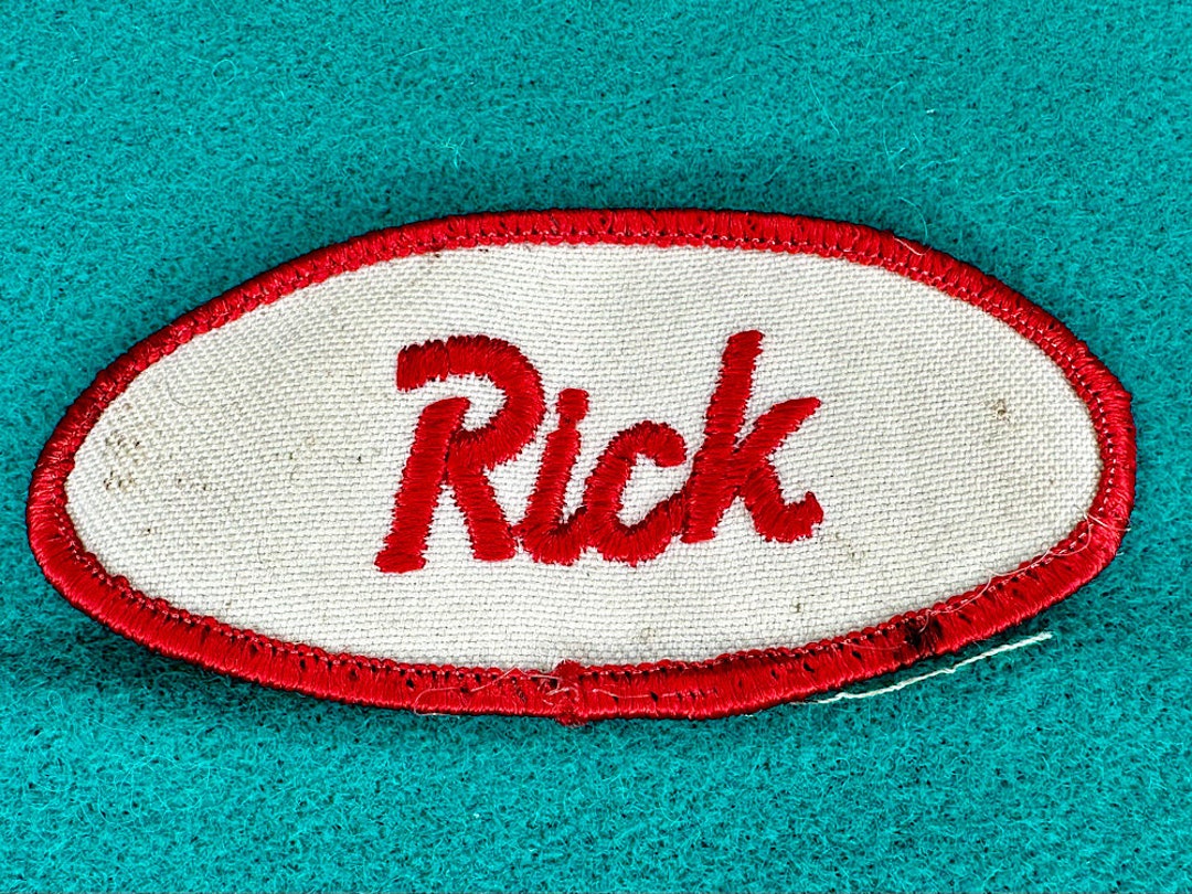 Vintage Cursive Uniform Name Patch rick - Etsy