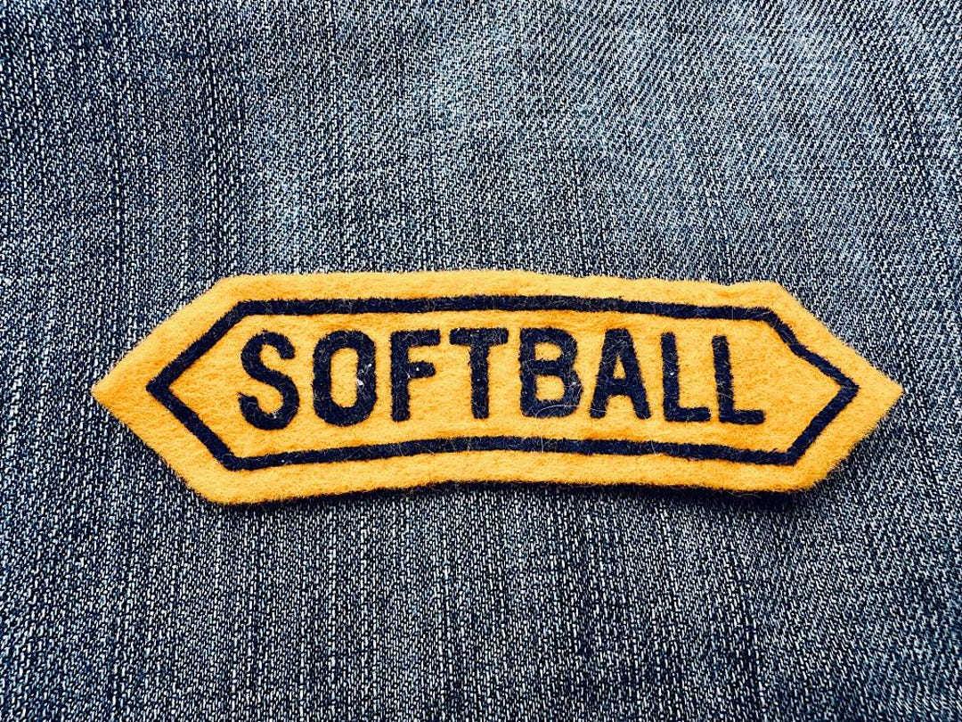 Vintage SOFTBALL School Felt Patch - Etsy