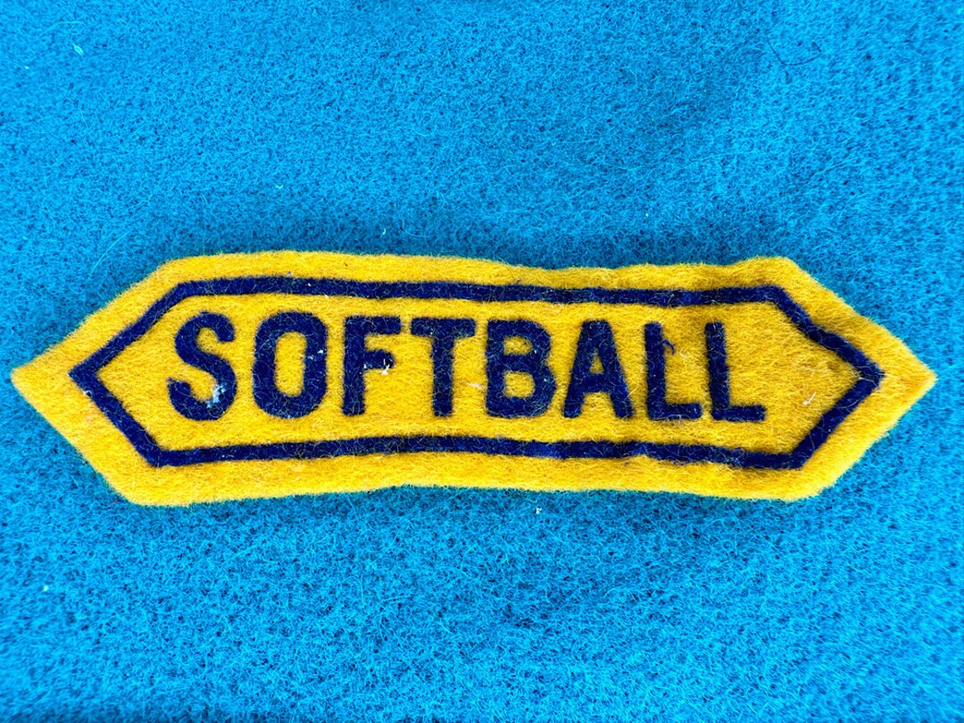 Vintage SOFTBALL Felt School Club Arm Patch - Etsy