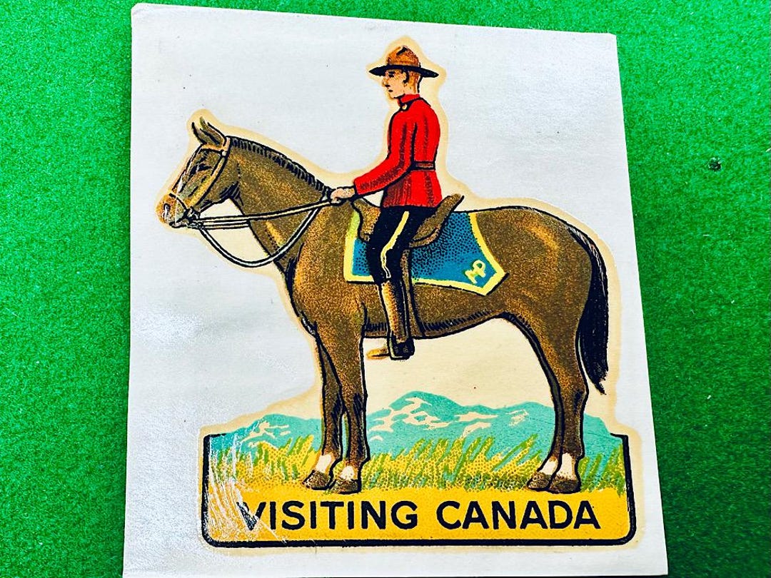 Vtg VISITING CANADA RCMP Mountie on Horseback Decal Transfer Nos - Etsy