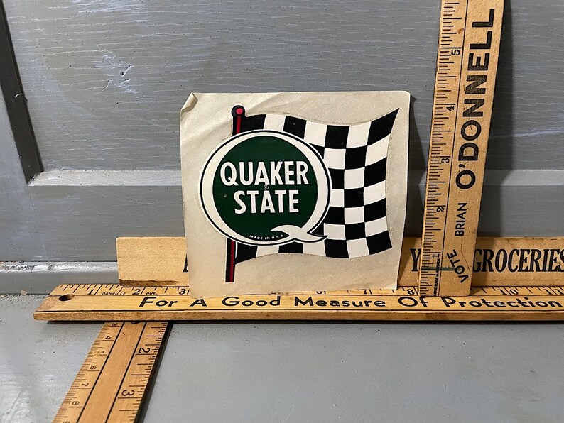 Vintage Quaker State Checkered Flag Racing Sticker - Etsy