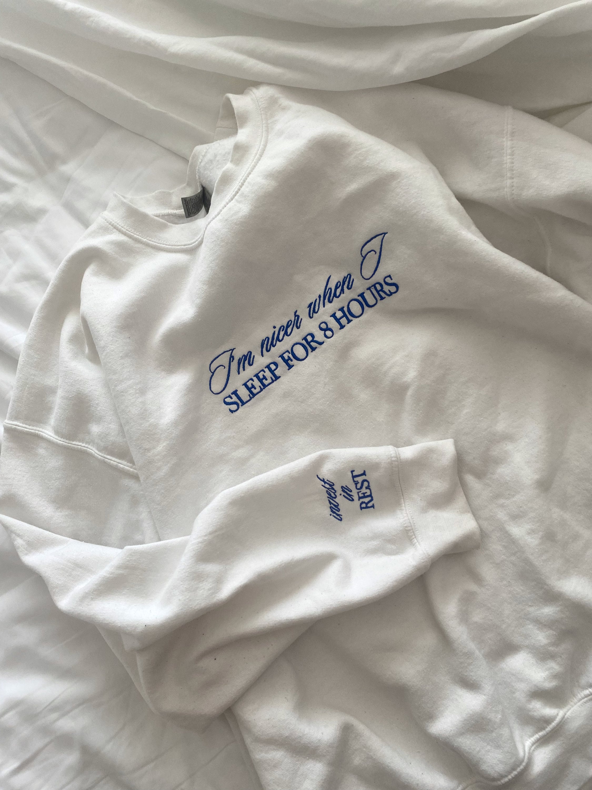 Nicer When I Sleep Unisex Embroidered Sweatshirt | Funny Sleep Wellness ...