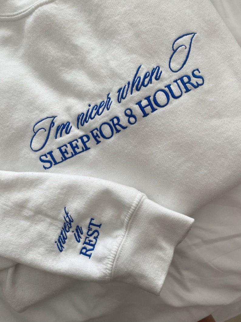 Embroidered Sleep Health Sweatshirt | Funny Wellness Crewneck - Etsy