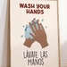 Wash Your Hands Bilingual Spanish, Restroom Art, Wall Art, Classroom ...