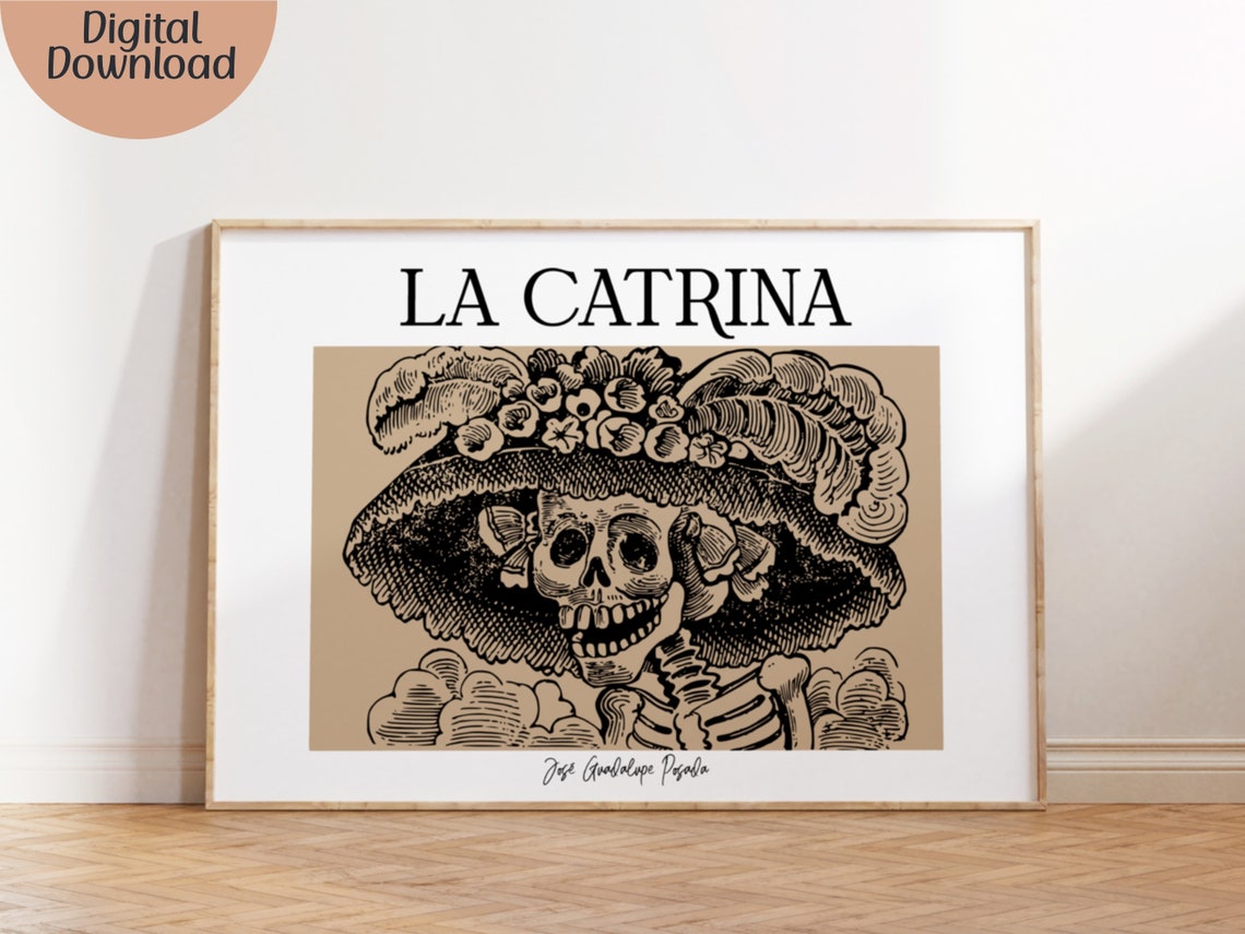 La Catrina Print, Day of the Dead Art, Dia De Los Muertos, Printable ...
