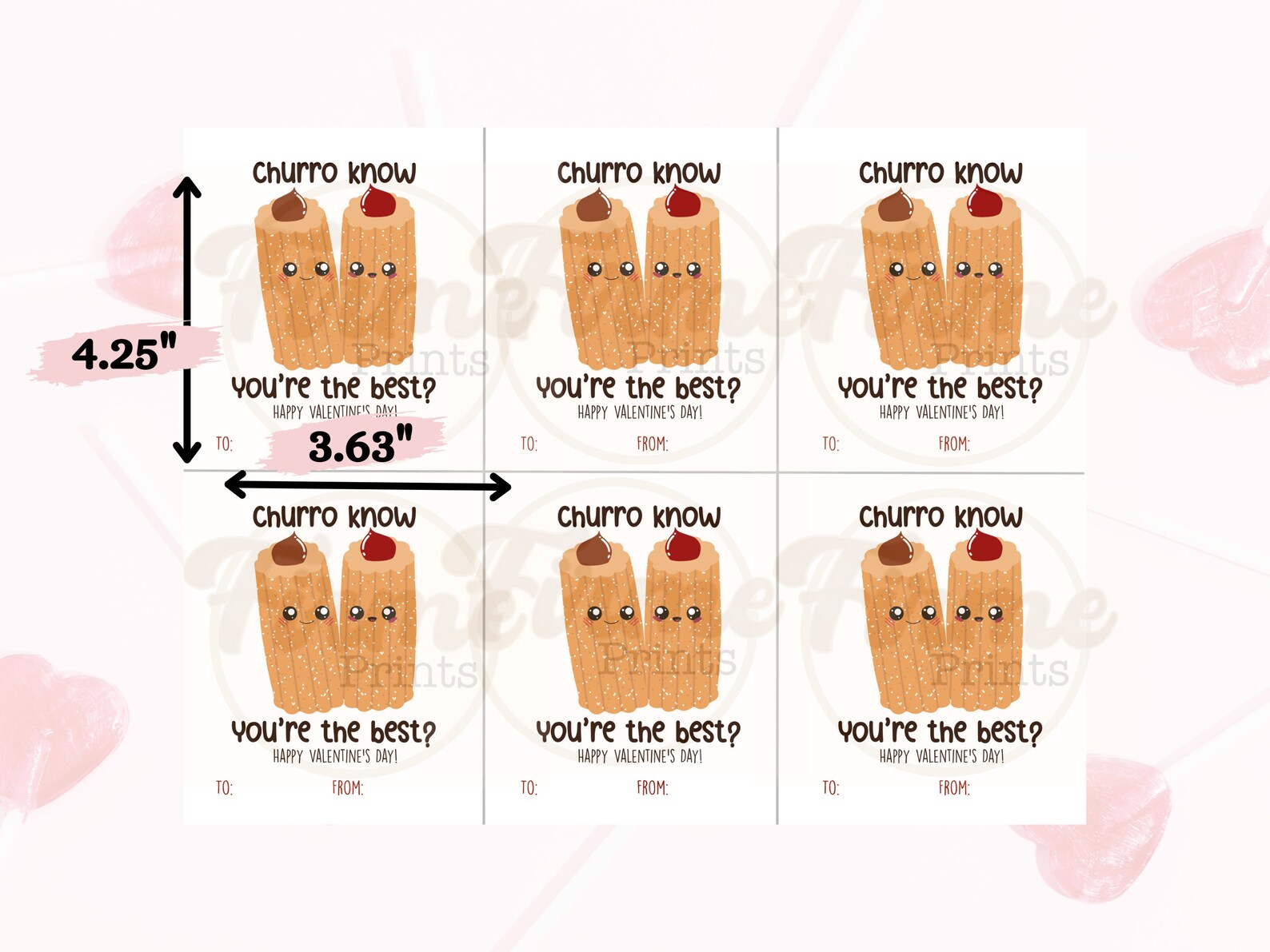 Kid Valentines Day Cards, School Valentine Day Cards, Churro Valentine ...