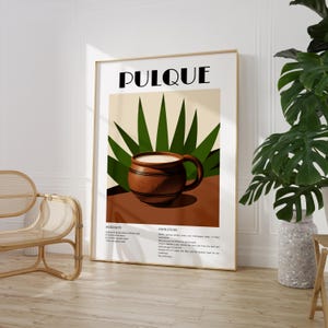 Pulque Poster, Pulque Print, Cocktail Poster, Pulque Recipe, Bar Decor ...