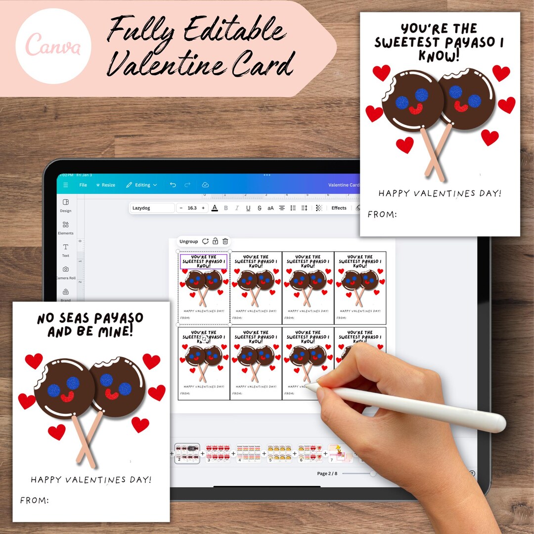 Editable Printable Valentine Cards, Mexican Valentine Cards, Mexican ...