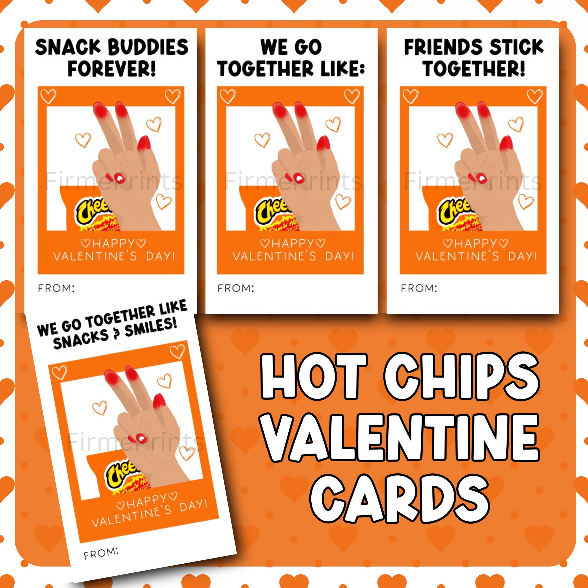 Snack Valentine Cards for Kids | Printable Classroom Valentines | Snack ...