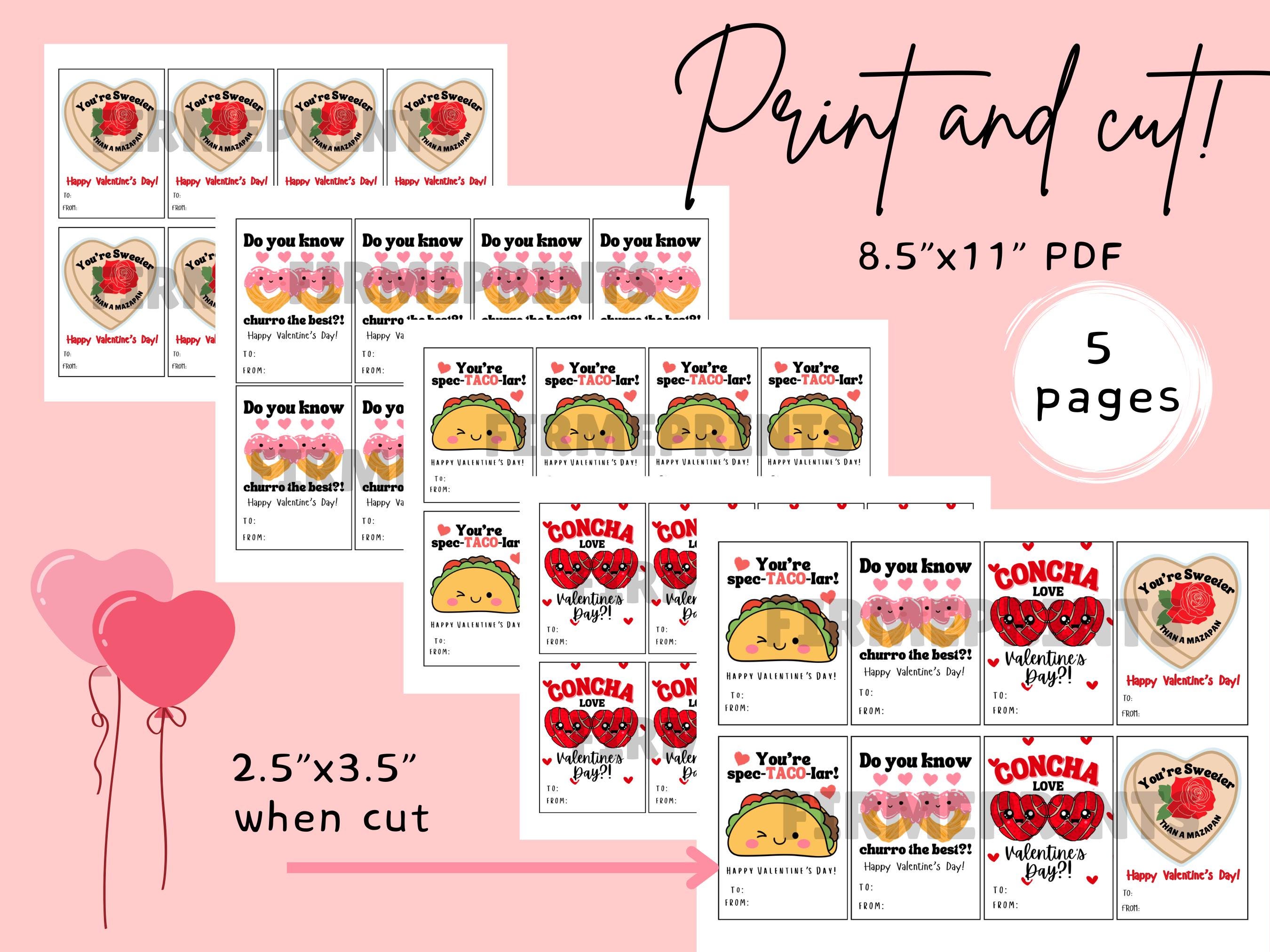 Printable Valentine's Day Cards, School Valentine's Day Cards, Mexican ...
