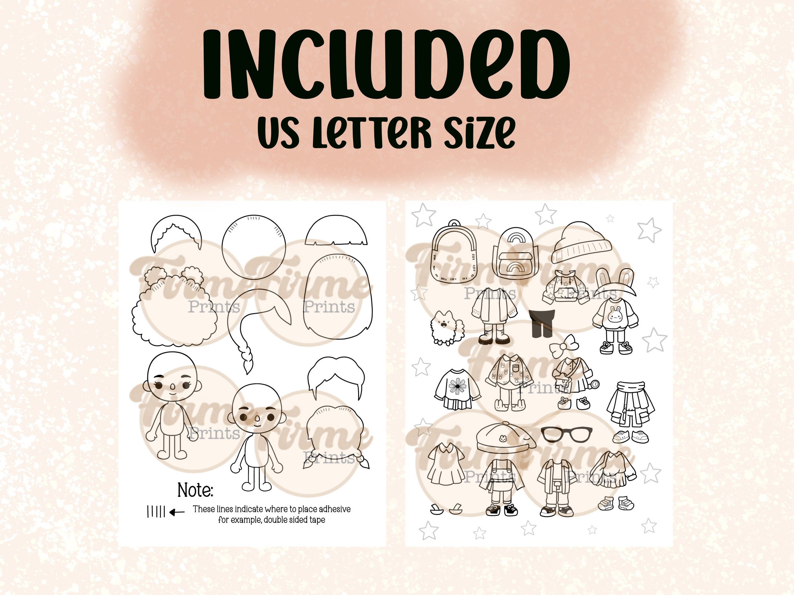 Printable Paper Doll Toca Boca Inspired Quiet Book Kids Activity Paper ...