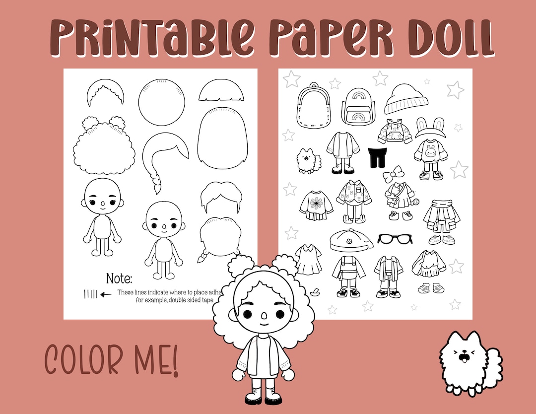 Toca Boca Inspired Paper Doll: Kids Activity (PDF Printable) - Etsy
