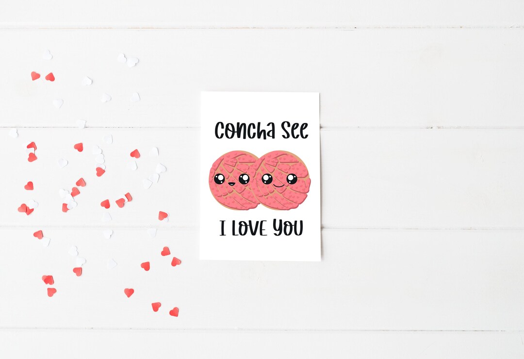 Concha Love You Card, Birthday Card, Boyfriend Card, Girlfriend Card ...