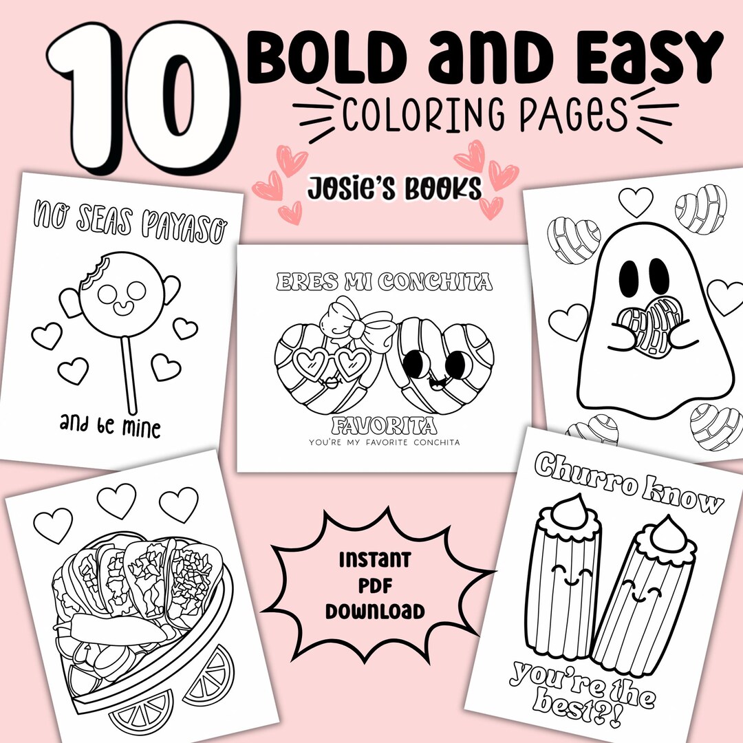 Mexican Valentine's Day Coloring Pages, 10 Pages of Valentines Day ...