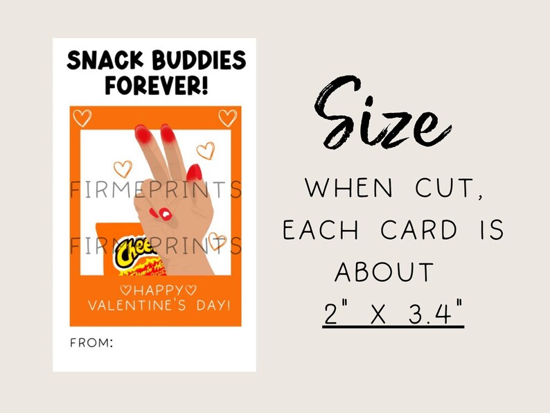 Snack Valentine Cards for Kids | Printable Classroom Valentines | Snack ...