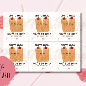 Kid Valentines Day Cards, School Valentine Day Cards, Churro Valentine ...