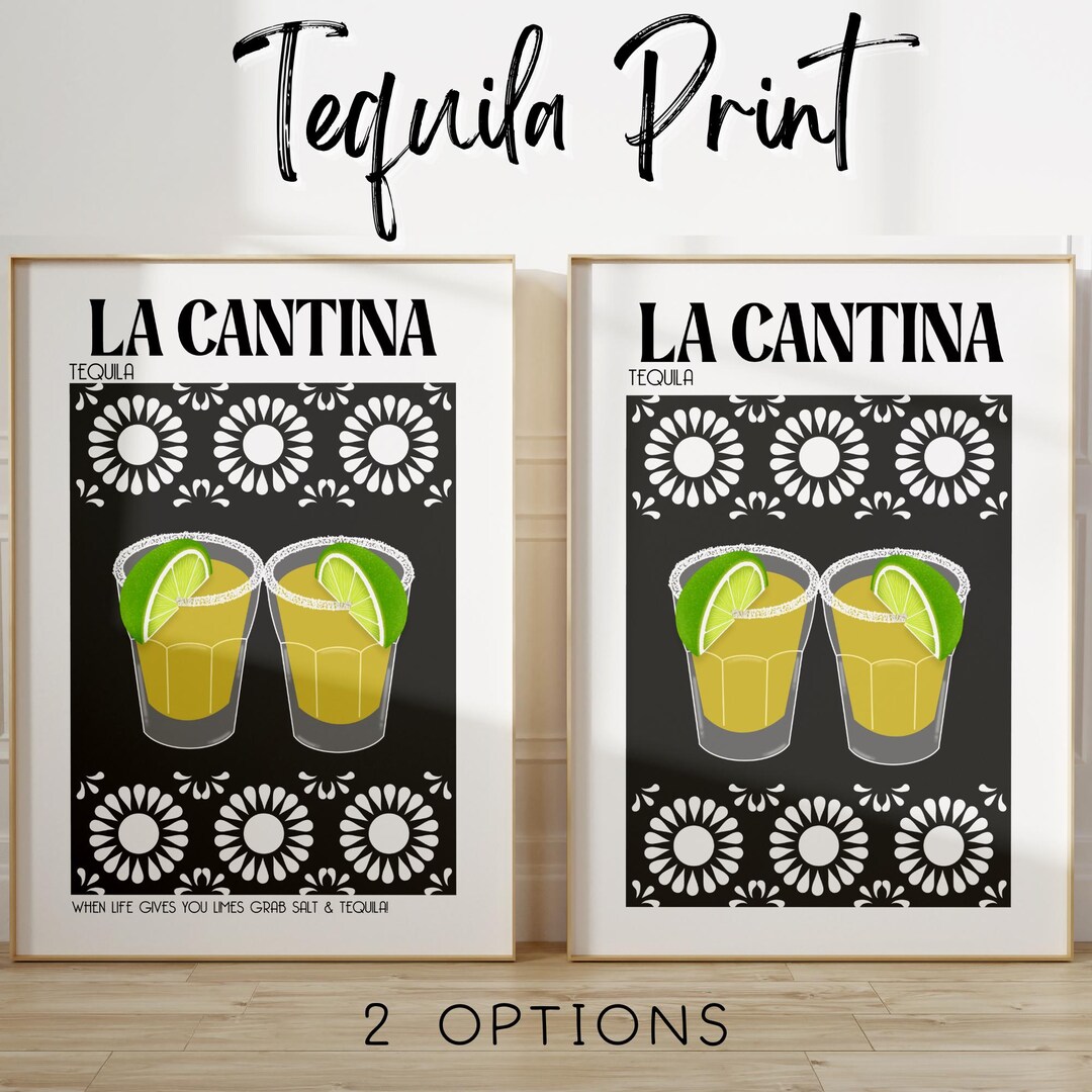 Tequila Wall Art Print | La Cantina Mexican Bar Decor | Salt & Lime ...
