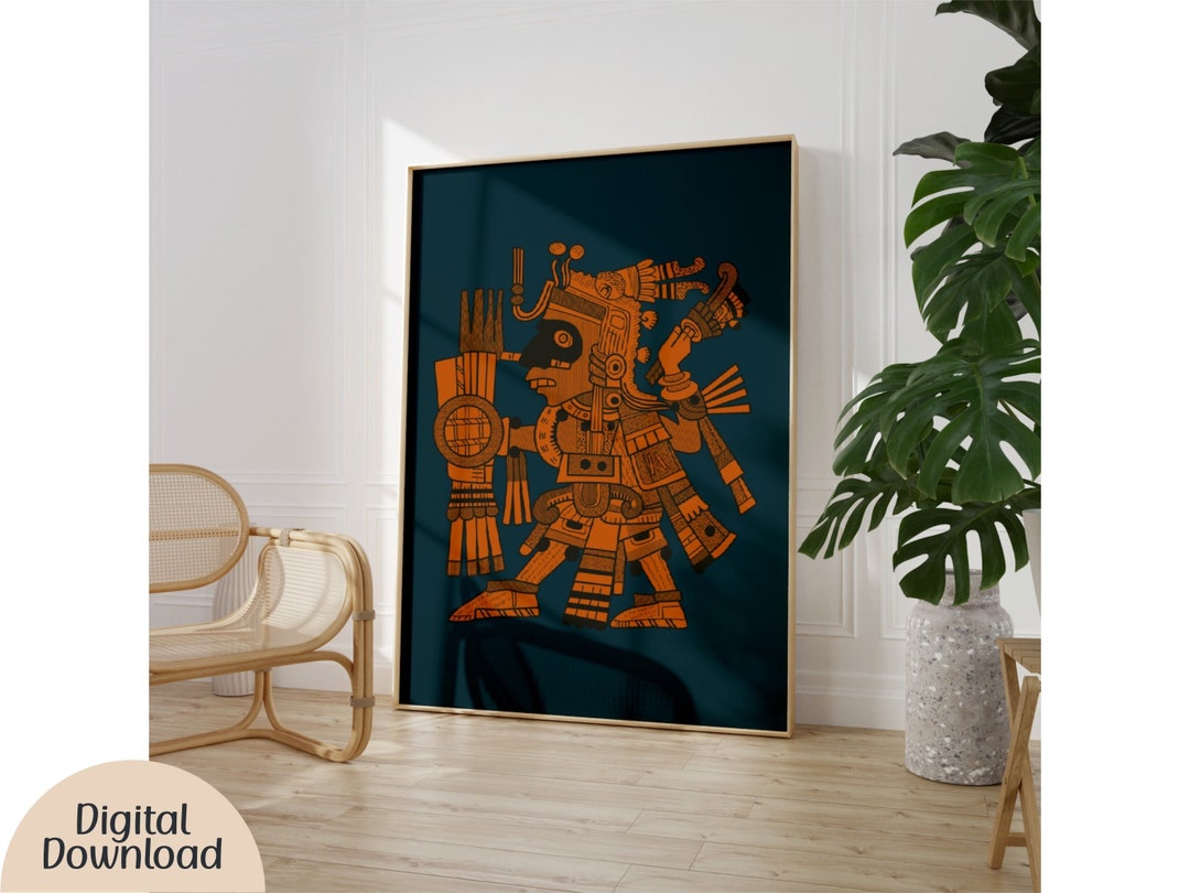 Aztec Wall Art, Mixcoatl, Aztec God, Aztec Art, Printable Mexico Art ...