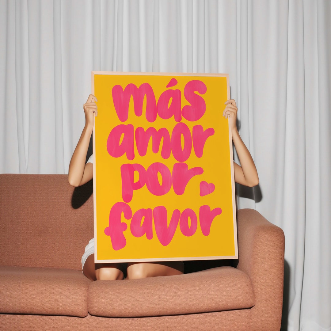 Mas Amor Por Favor Print: Hot Pink Latino Wall Art (PDF & PNG) - Etsy