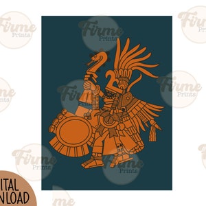 Huitzilopochtli Art, Aztec Art, Printable Latino Art, Aztec God ...