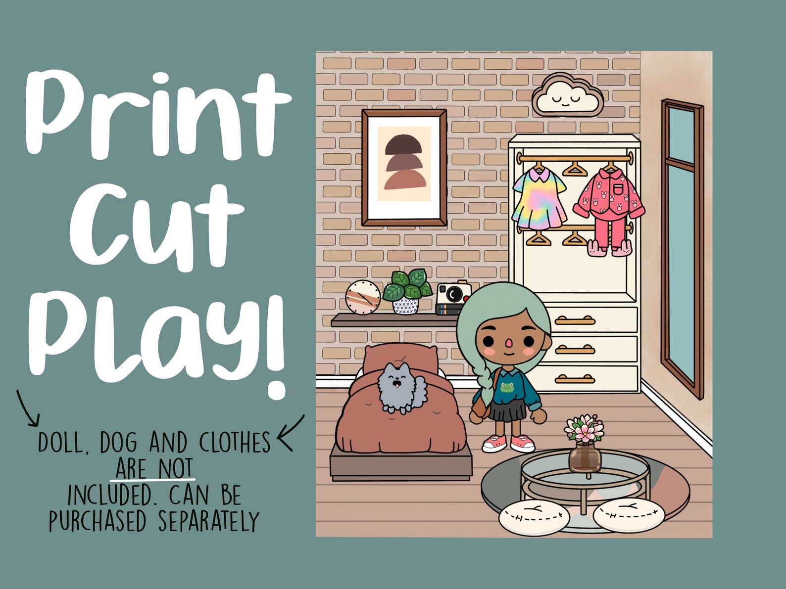 Printable Paper Doll Bedroom: Toca Boca Style (PDF) - Etsy