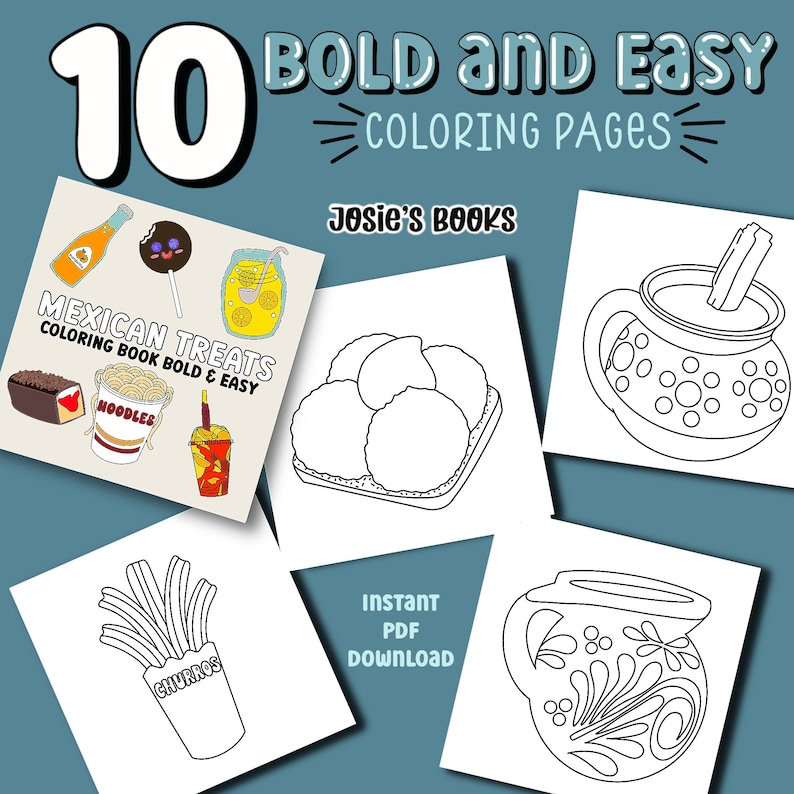 Bold and Easy Coloring Pages, Mexican Treats Coloring Pages, Mexican ...