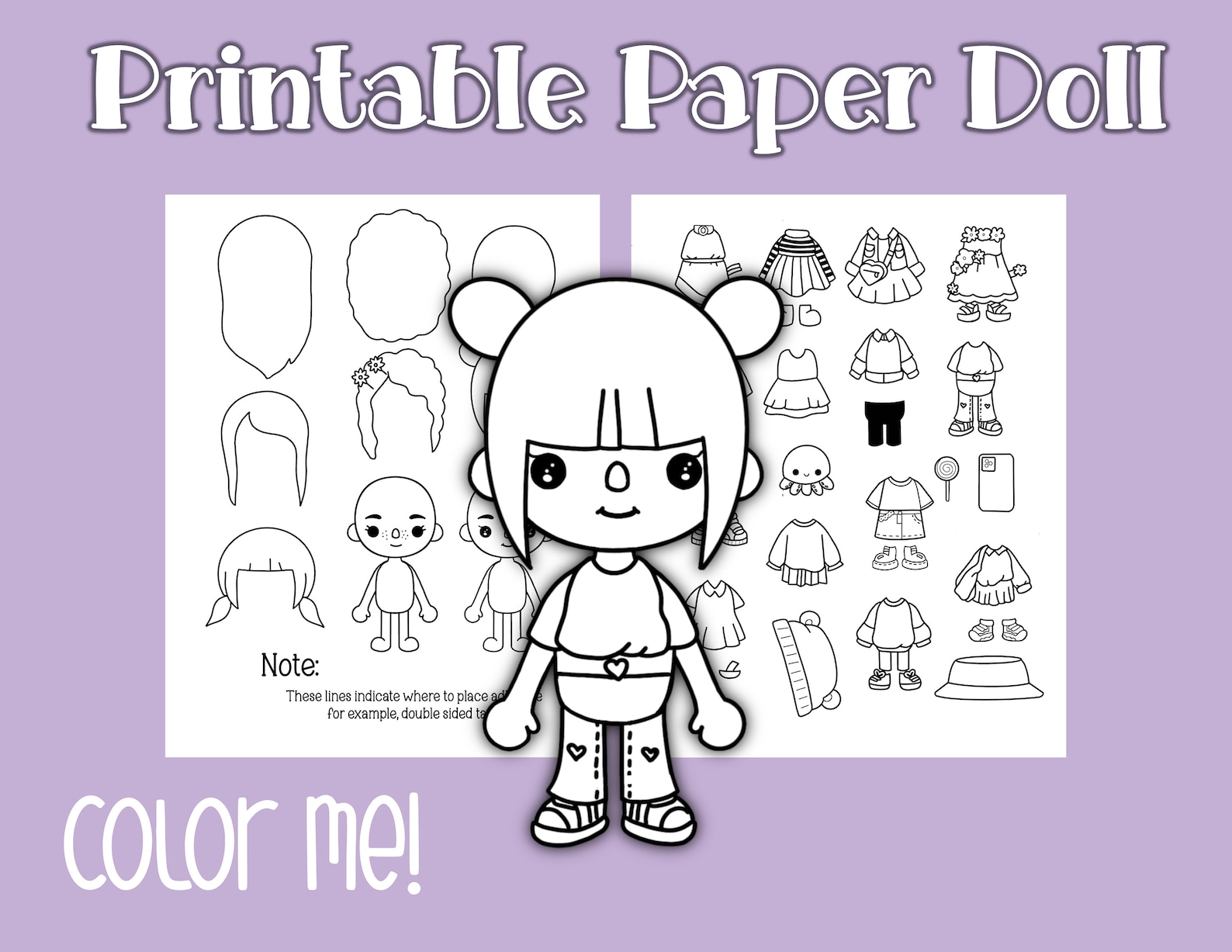 Printable Paper Doll, Toca Boca Inspired, Quiet Book, Kids Activity ...