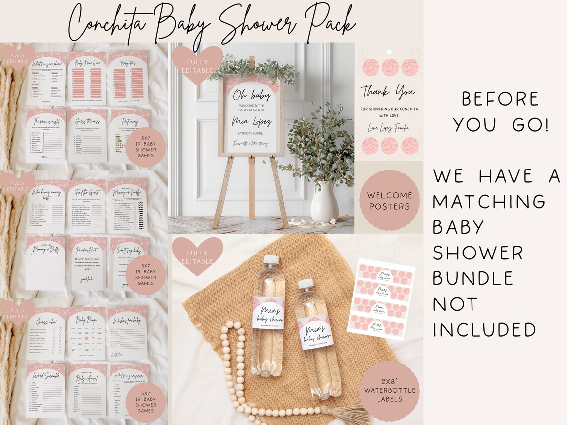 Concha Baby Shower Invite Template, Pan Dulce Baby Shower, Concha ...