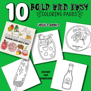 Mexican Treats Coloring Pages: Bold & Easy Designs (PDF Download) - Etsy