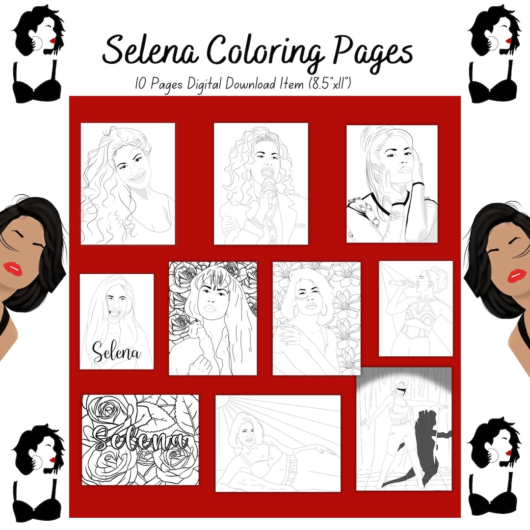 Selena Quintanilla Coloring Pages: Hand-drawn Illustrations (PDF) - Etsy