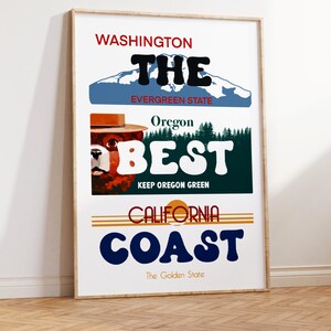 The Best Coast Poster, the Best Coast Art Print, West Coast Poster ...