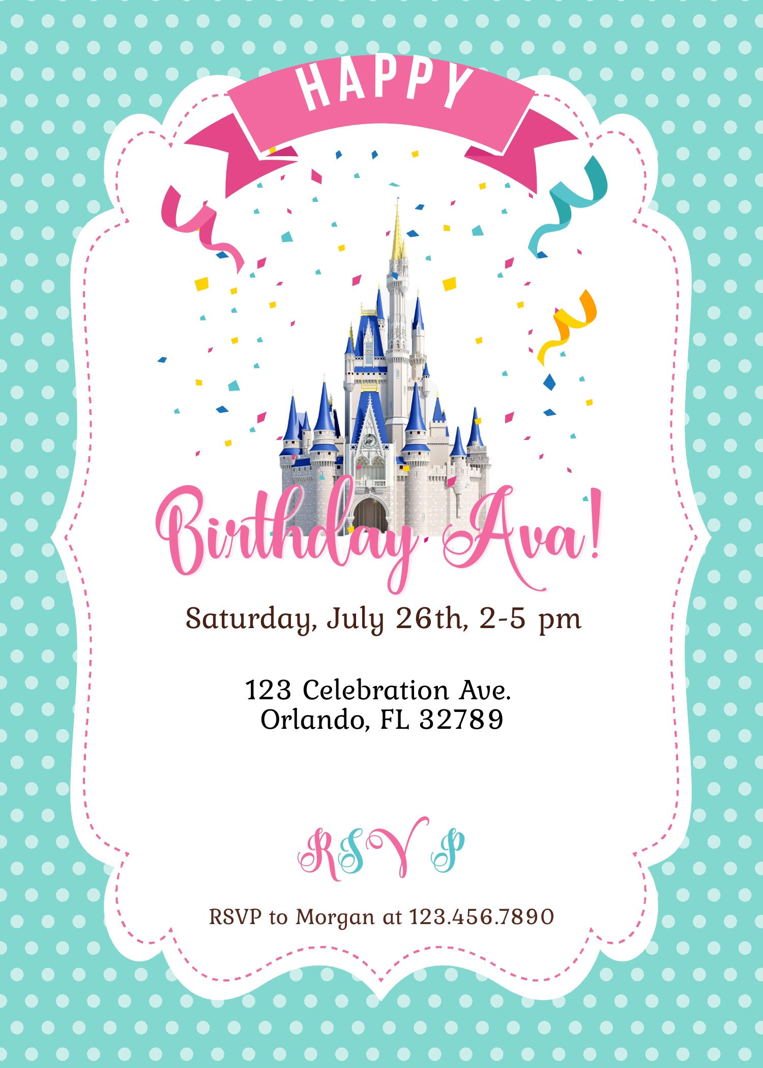Castle Invitation Editable, Printable Instant Download - Etsy