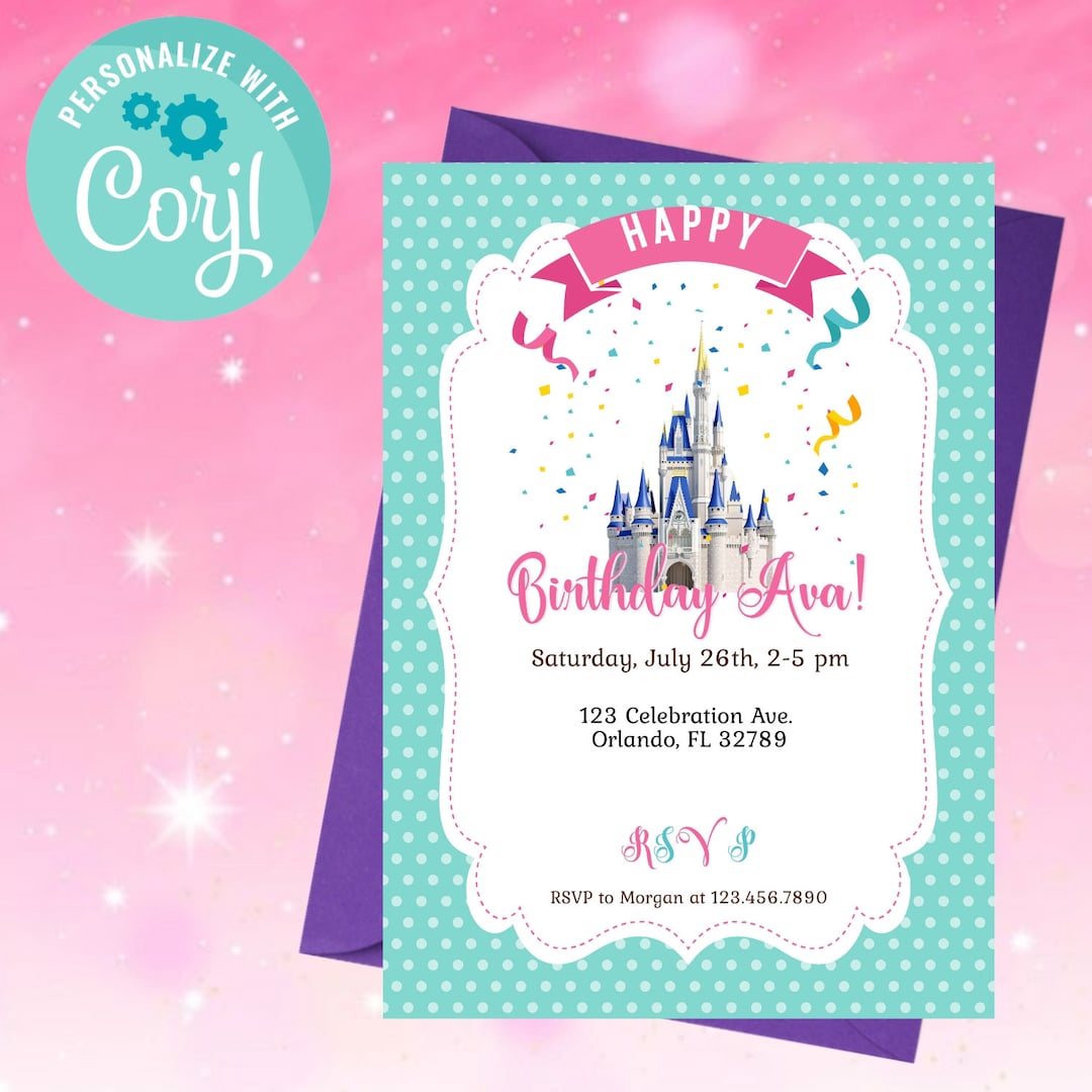 Castle Invitation Editable, Printable Instant Download - Etsy