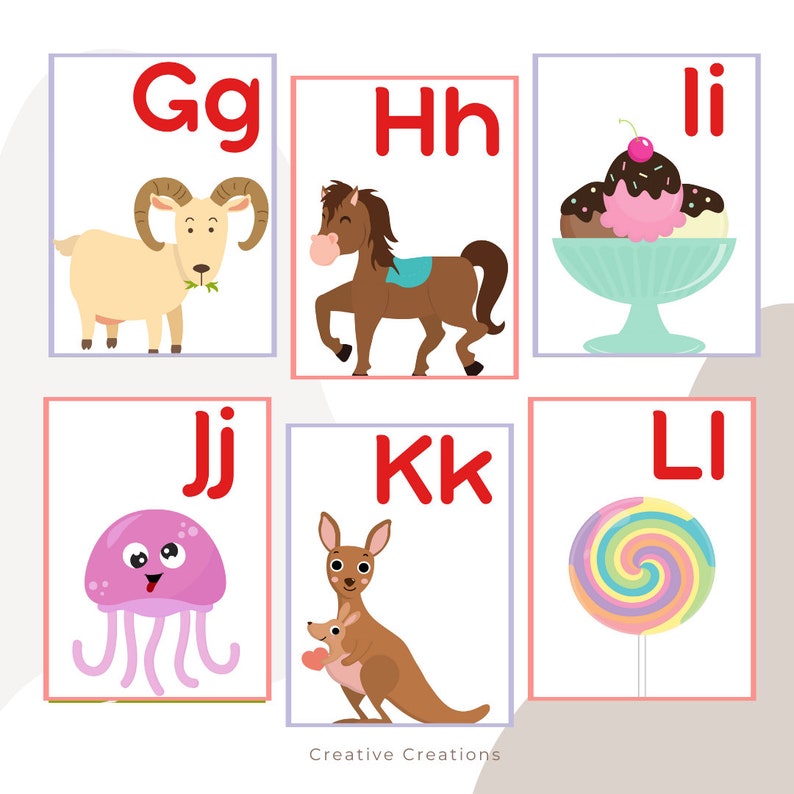Printable Alphabet Cards PDF - Etsy