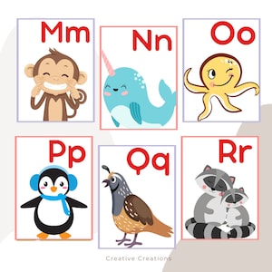 Printable Animal Alphabet Cards - Etsy