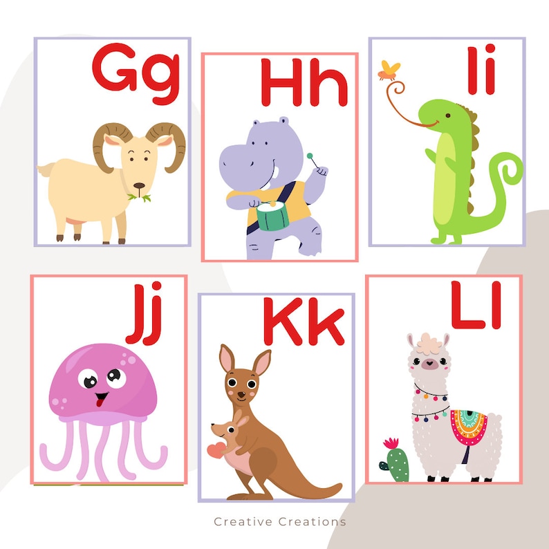 Printable Animal Alphabet Cards - Etsy