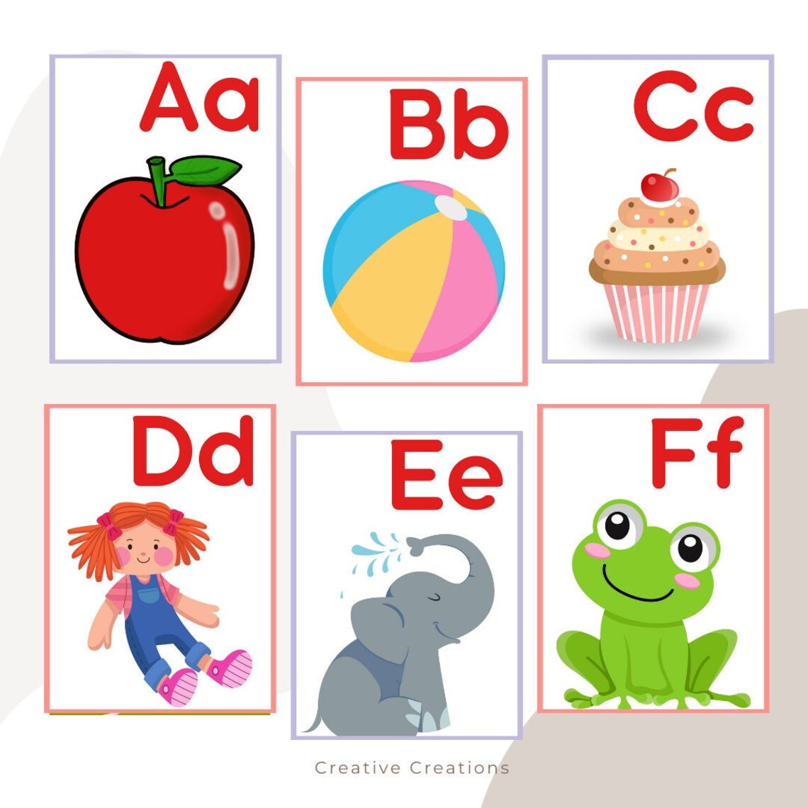 Printable Alphabet Cards PDF - Etsy