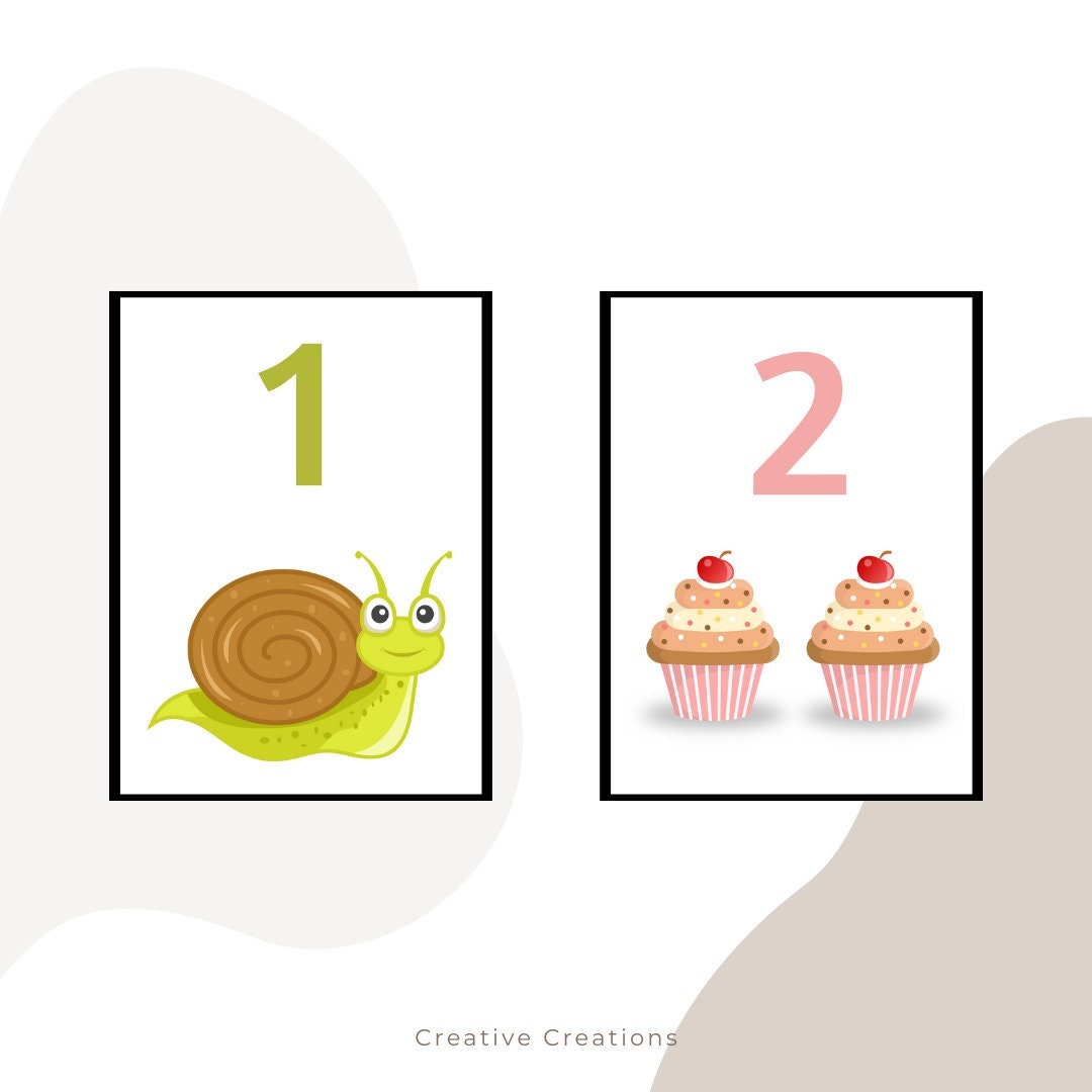 Printable Numbers 1-10 Cards PDF - Etsy