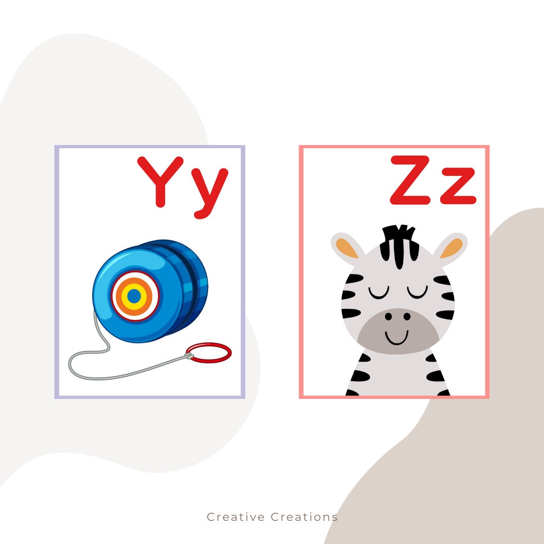 Printable Alphabet Cards PDF - Etsy