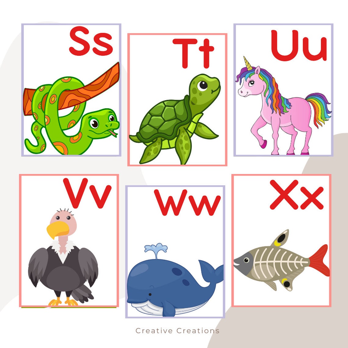 Printable Animal Alphabet Cards - Etsy