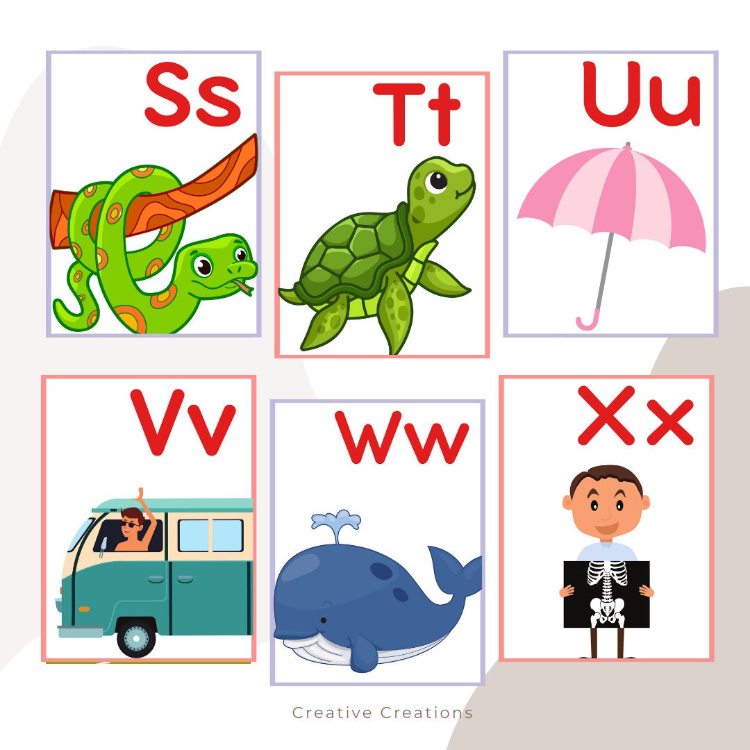 Printable Alphabet Cards PDF - Etsy