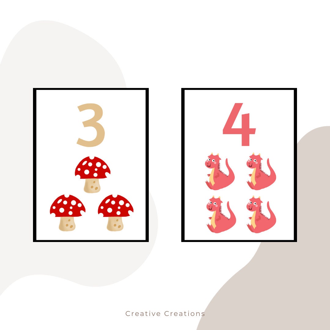 Printable Numbers 1-10 Cards PDF - Etsy