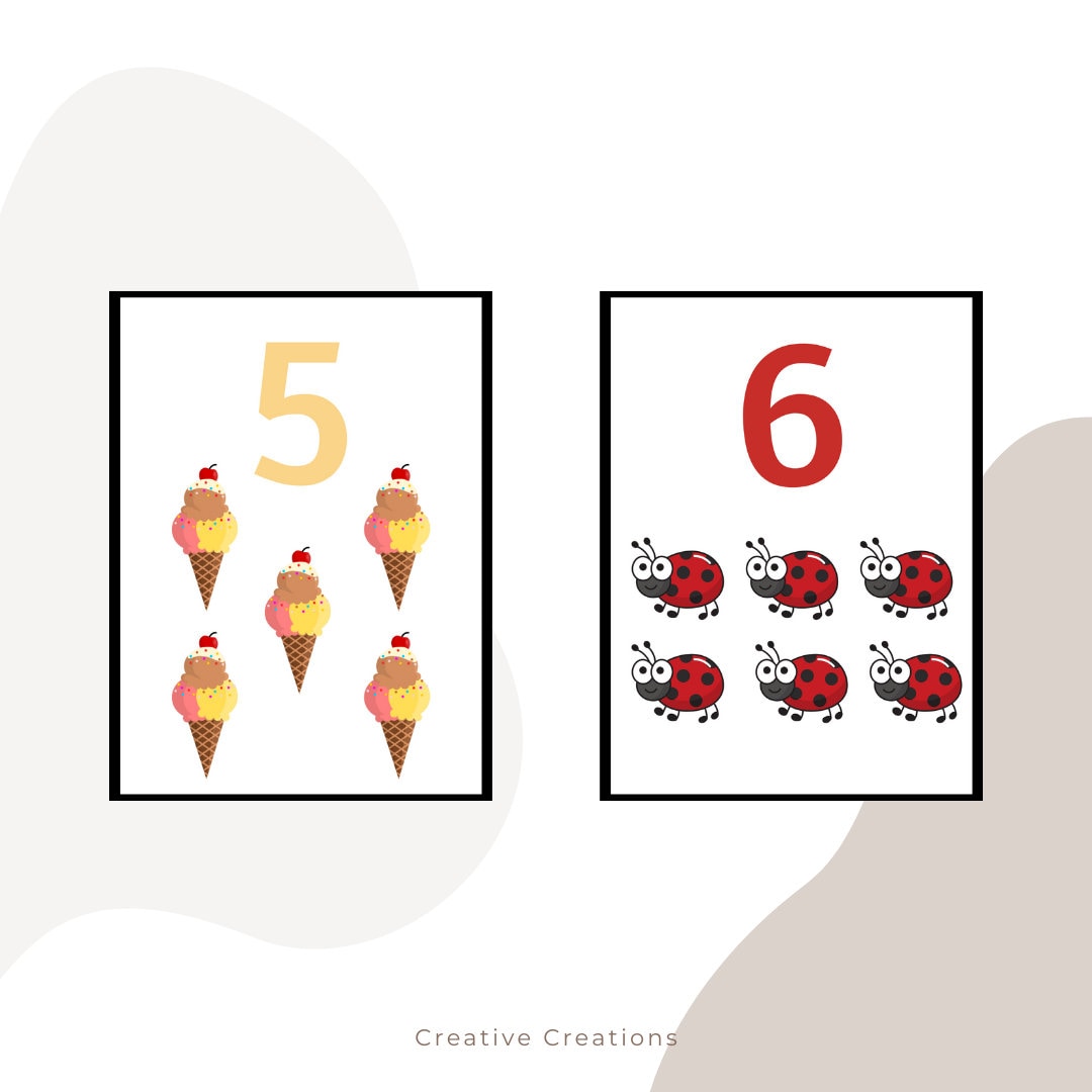 Printable Numbers 1-10 Cards PDF - Etsy