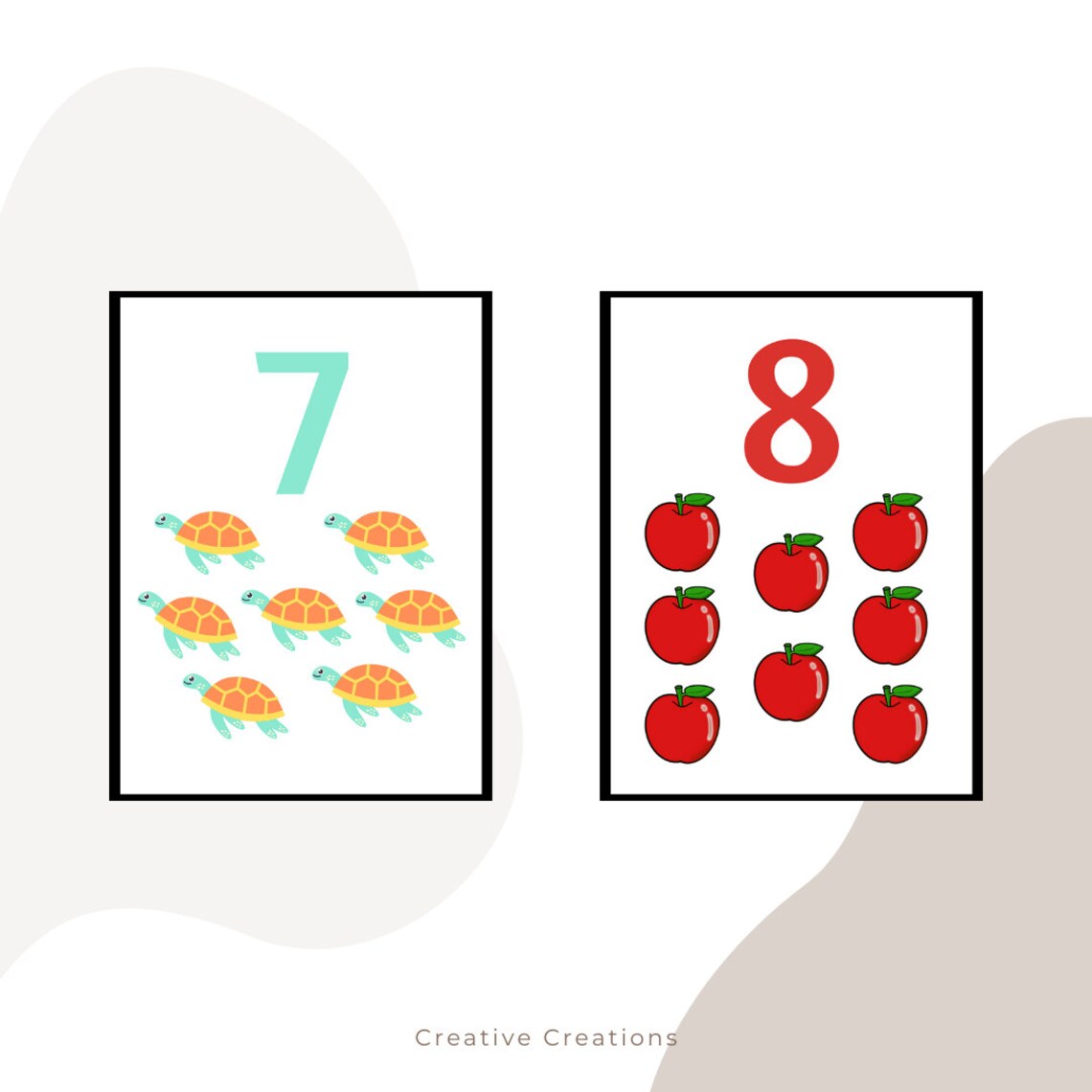 Printable Numbers 1-10 Cards PDF - Etsy