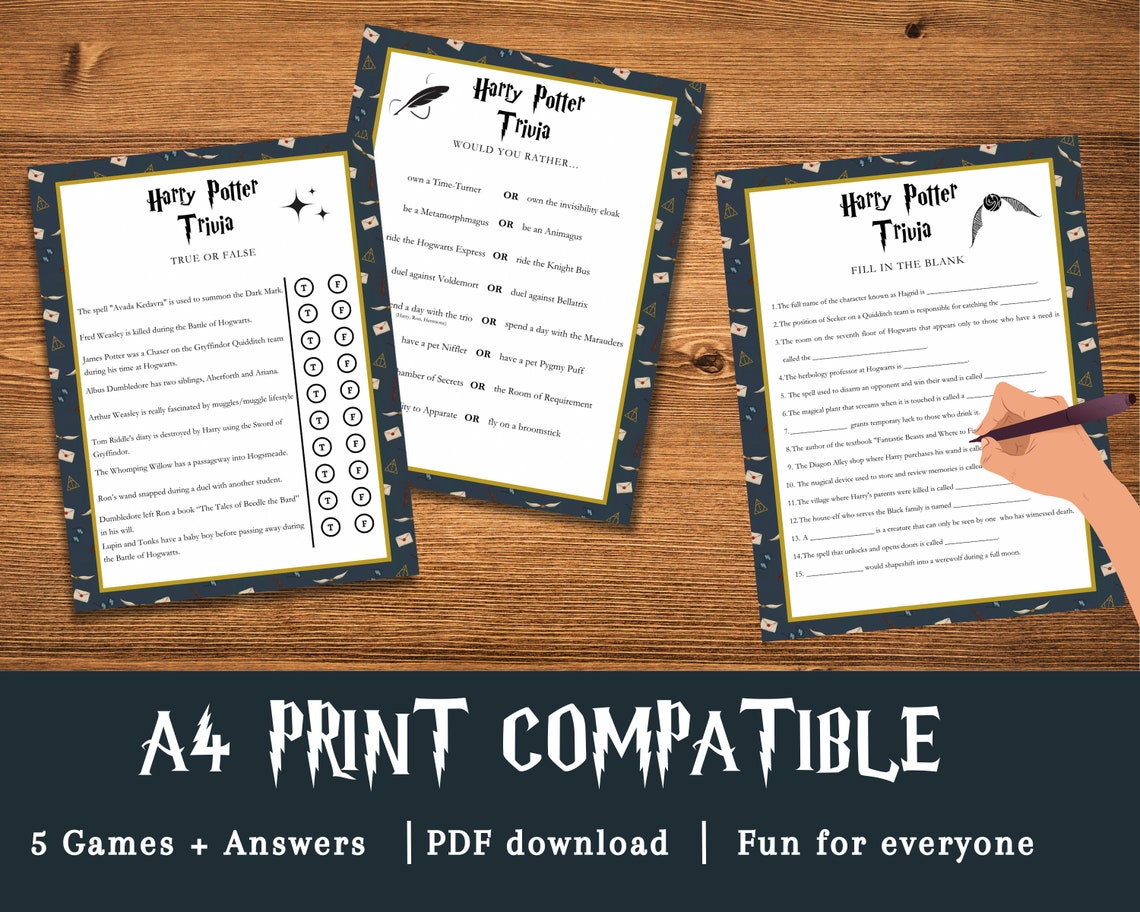 Printable Wizard Party Game Pack | Wizarding Game Bundle | Kids ...