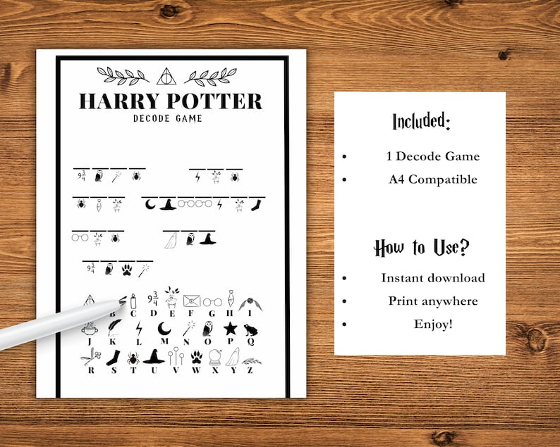 Printable Wizard Party Decode Game | Wizarding Game | Kids Activities ...