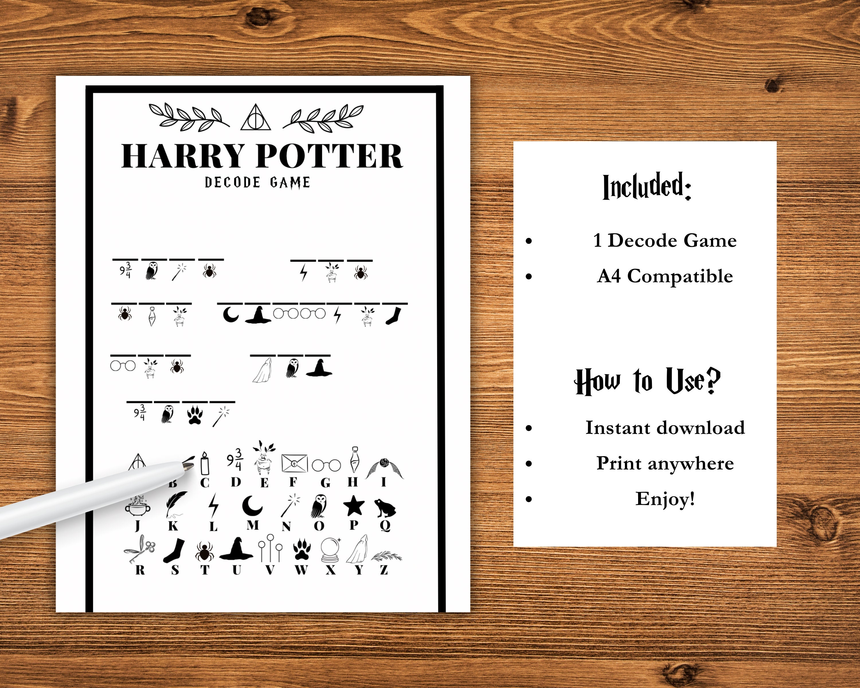 Printable Wizard Party Decode Game | Wizarding Game | Kids Activities ...